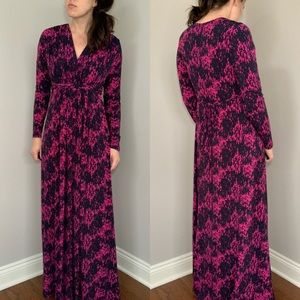 Merona | Dresses | Merona Maxi Dress Long Sleeve Tie Waist Stretchy ...